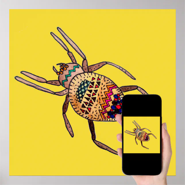 Colourful Spider arachnid art Poster | Zazzle