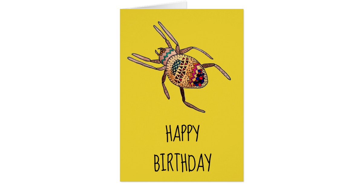 Colourful Spider birthday arachnid art | Zazzle