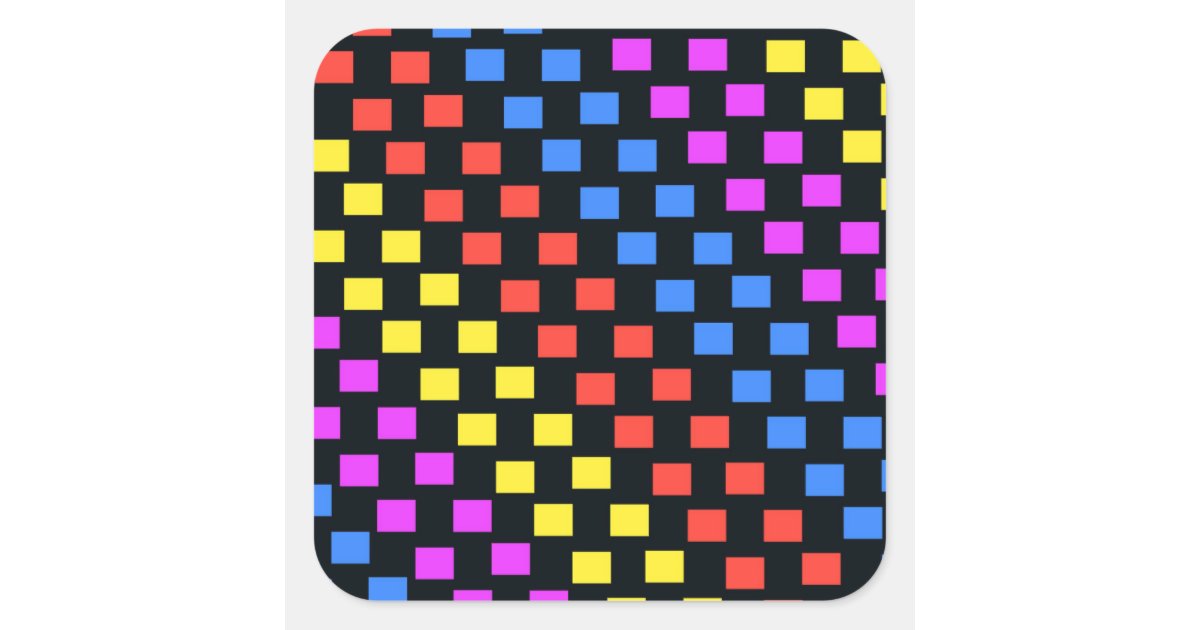 Colourful Squares Square Sticker | Zazzle