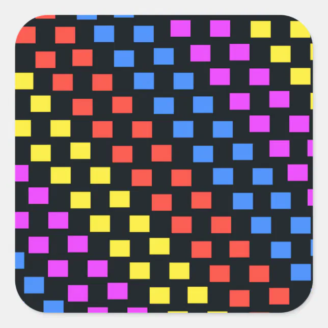 Colourful Squares Square Sticker | Zazzle
