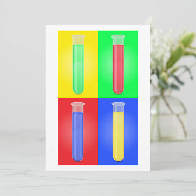 Colourful Test Tubes Invitation | Zazzle