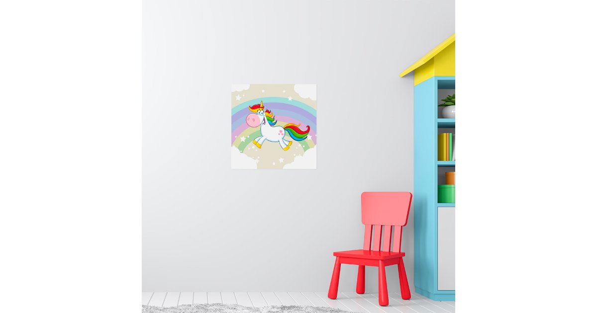 Colourful Unicorn Rainbow Poster | Zazzle