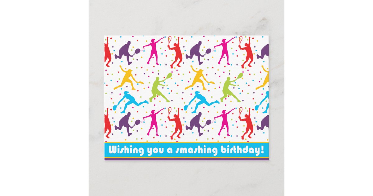 Colourful Wishing you a smashing Birthday Postcard | Zazzle