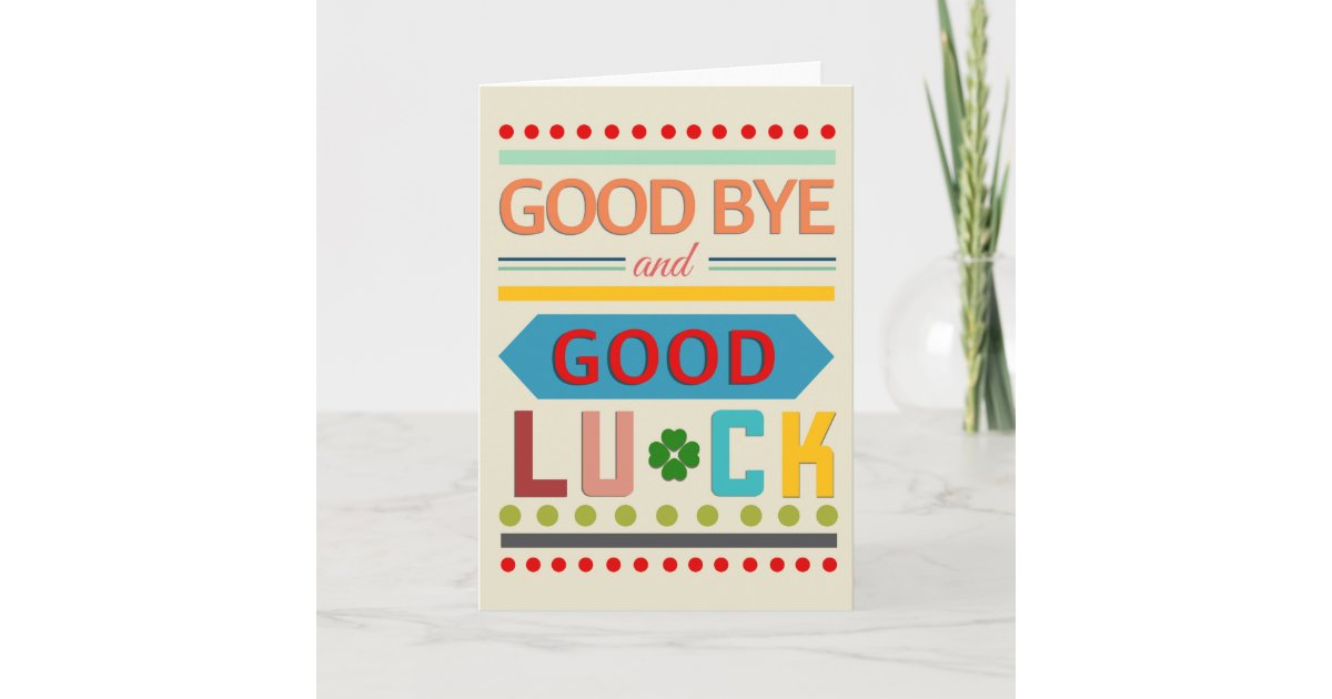 Colourgraphy Good Luck Card | Zazzle