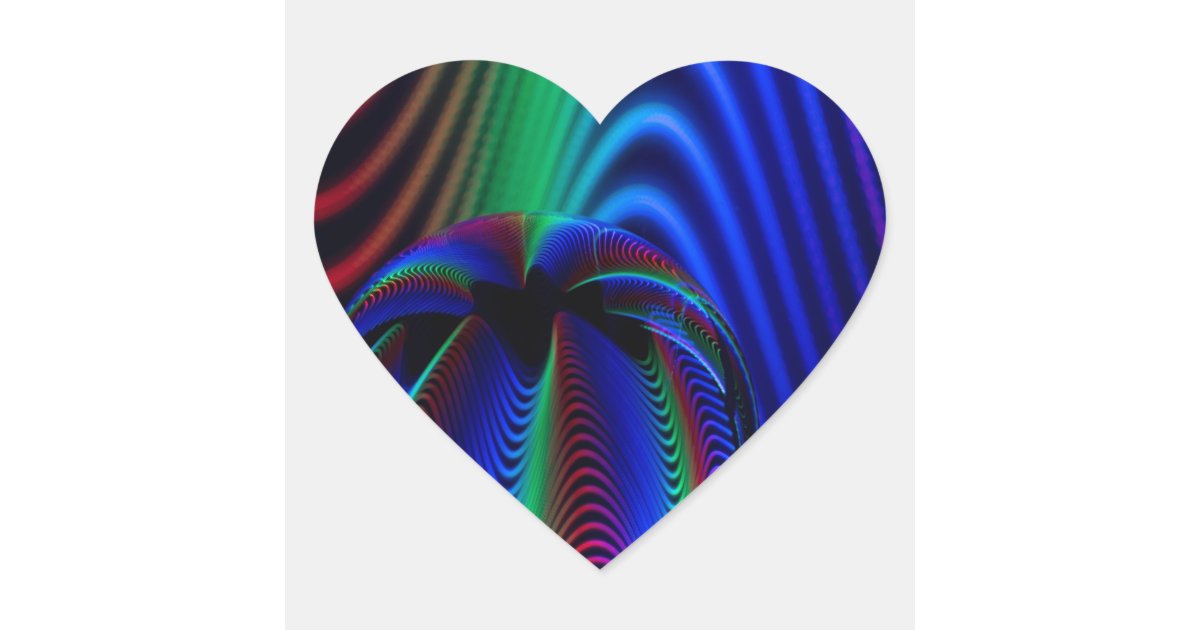 Colours of crystal heart sticker | Zazzle
