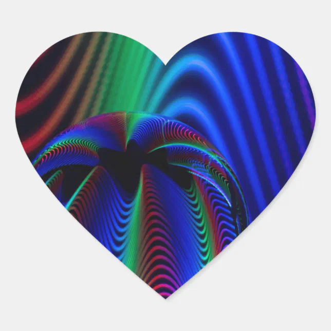 Colours of crystal heart sticker | Zazzle