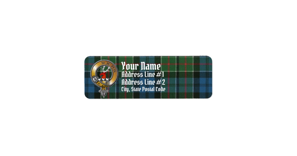Colquhoun Tartan & Badge Label | Zazzle