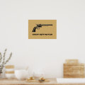 Colt Revolver Gun Illustration Template Poster | Zazzle