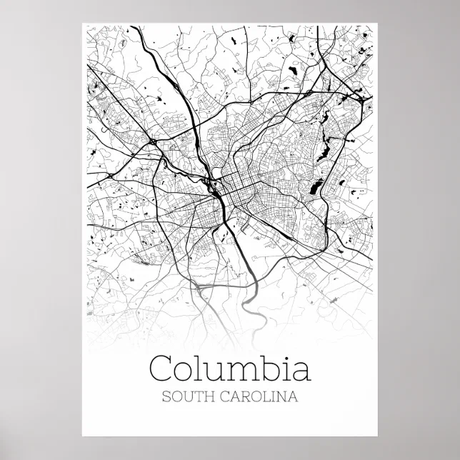 Columbia Map - South Carolina - City Map Poster | Zazzle