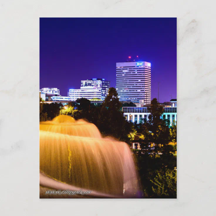 Columbia SC, city skyline at night. Postcard | Zazzle