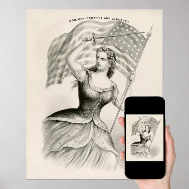 Columbia, the female personification of the USA Poster | Zazzle