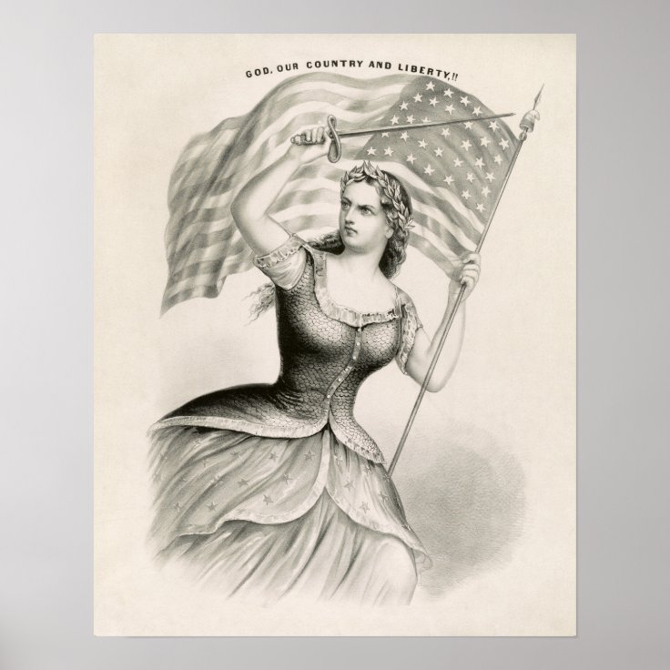 Columbia, the female personification of the USA Poster | Zazzle
