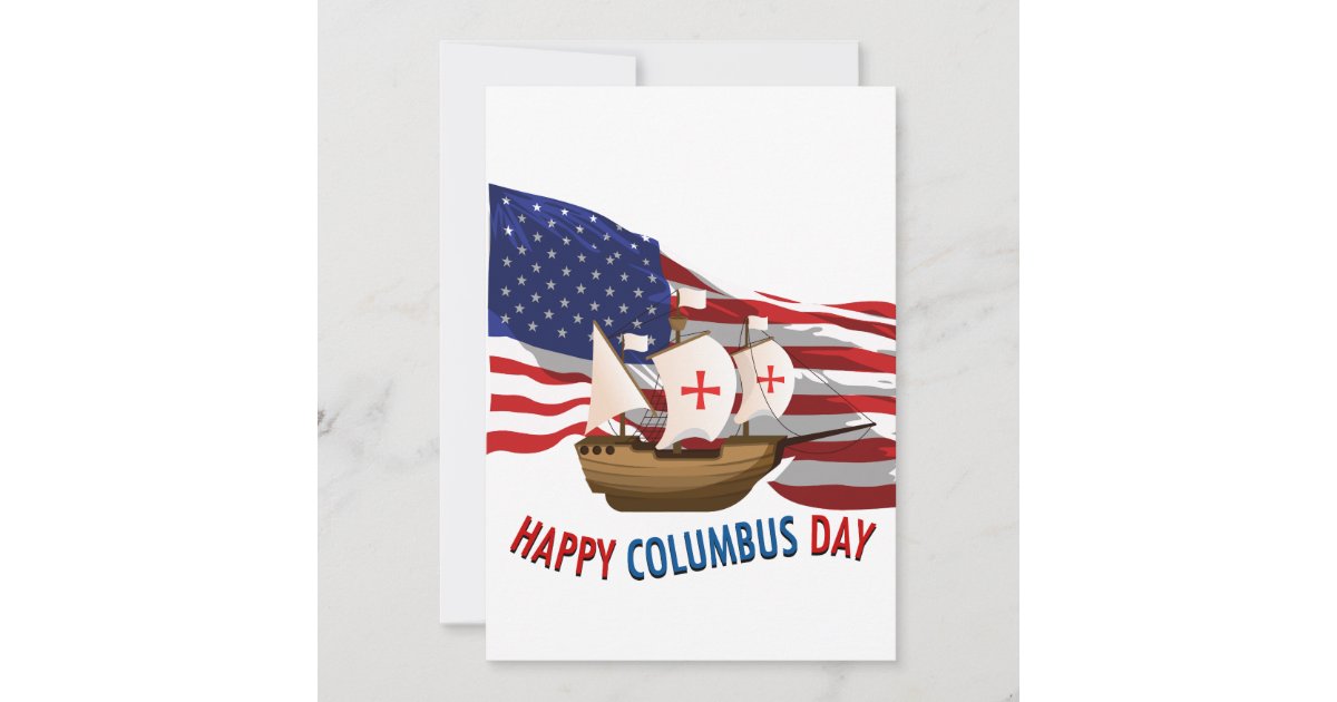 Columbus Day Illegal immigration began in 1492 Invitation | Zazzle
