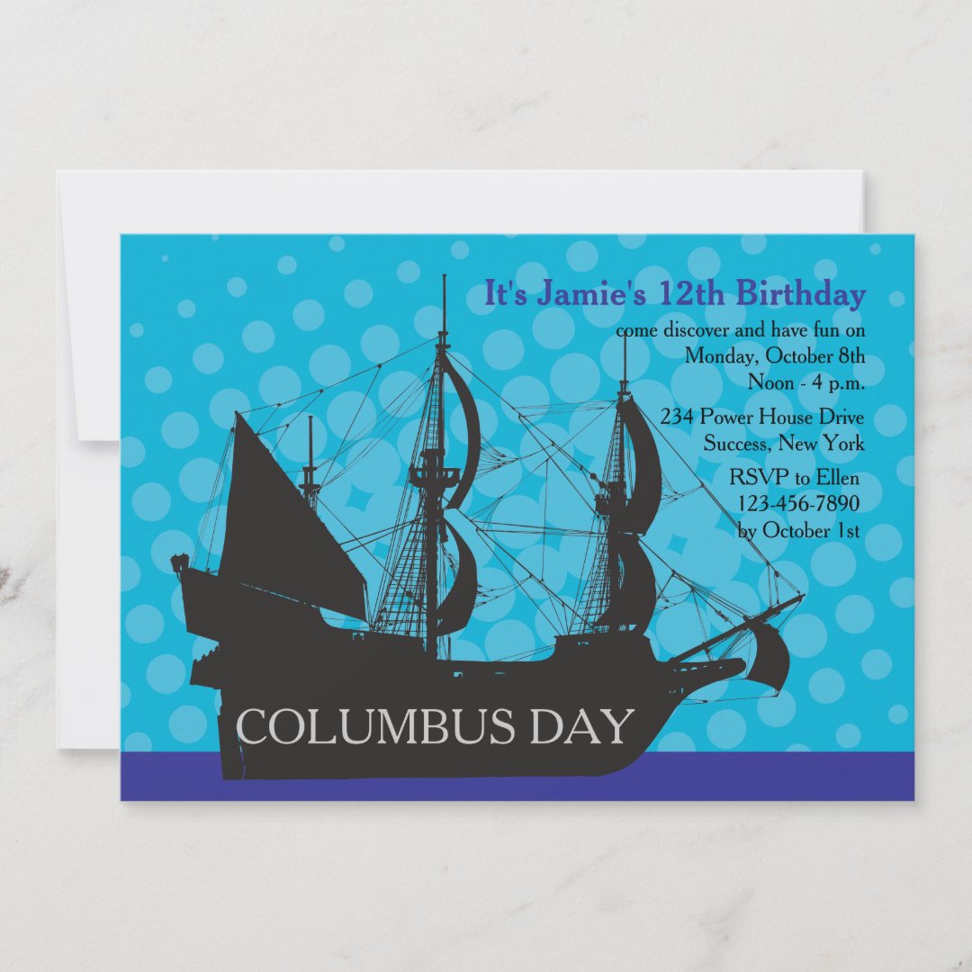 Columbus Day Party Invitation | Zazzle