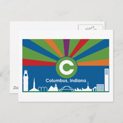 Columbus Indiana Flag Postcard | Zazzle