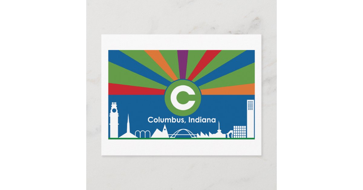 Columbus Indiana Flag Postcard | Zazzle