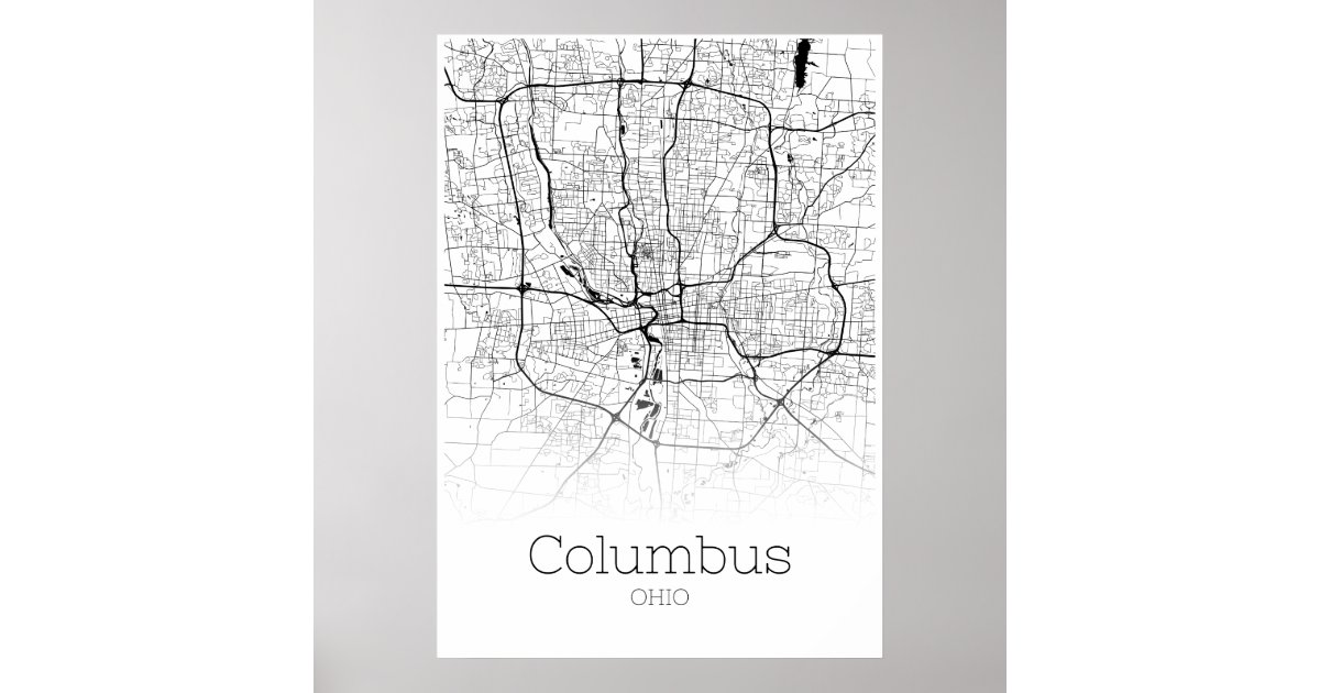 Columbus Map - Ohio - City Map Poster | Zazzle