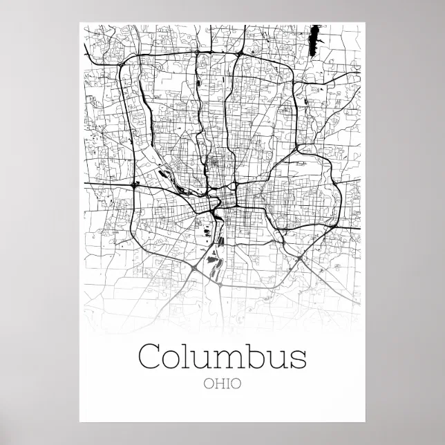 Columbus Map - Ohio - City Map Poster | Zazzle
