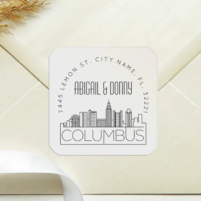 Columbus Ohio Deco | Destination Wedding Square Sticker | Zazzle