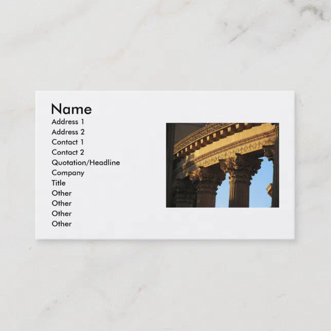 Columns Business Card | Zazzle
