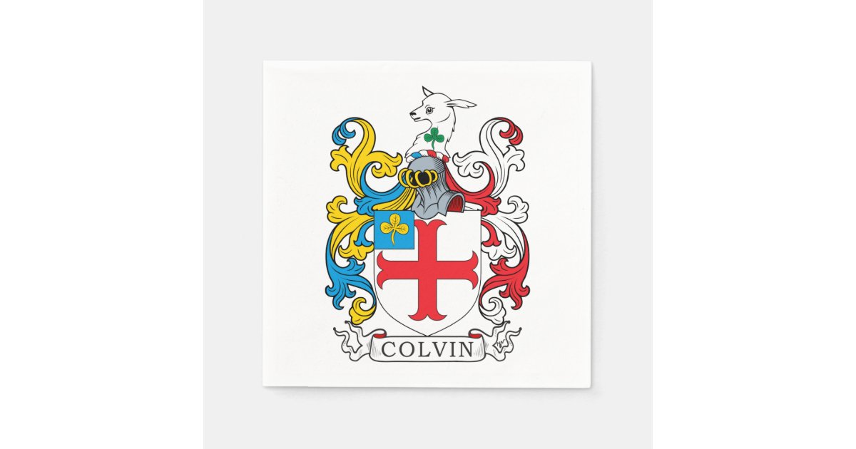 Colvin Family Crest Paper Napkins | Zazzle