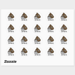 Com-poo-ter Funny Computer Poop Pun Classic Round Sticker | Zazzle