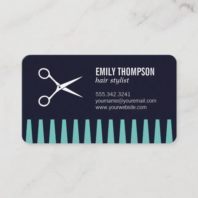 Comb Scissors Hair Stylist Business Card | Zazzle
