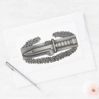 Combat Action Badge Rectangular Sticker | Zazzle