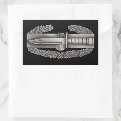 Combat Action Badge Rectangular Sticker | Zazzle