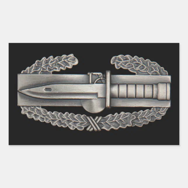 Combat Action Badge Rectangular Sticker | Zazzle