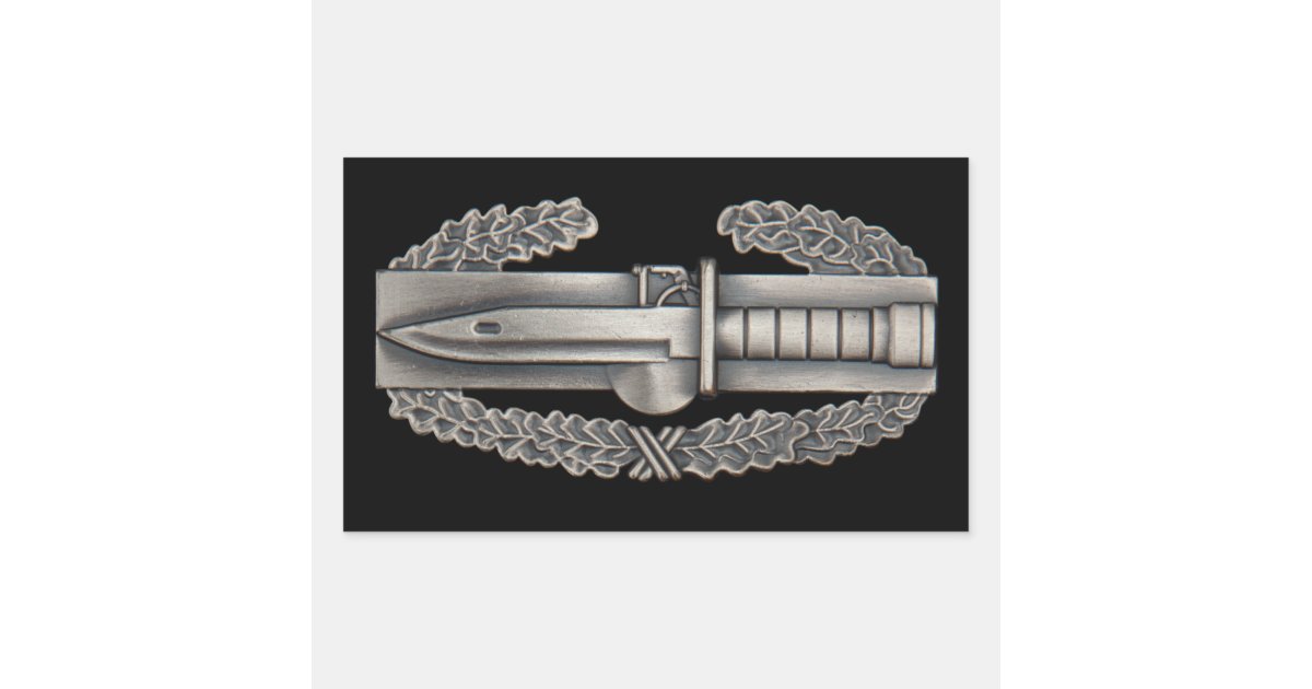 Combat Action Badge Rectangular Sticker | Zazzle