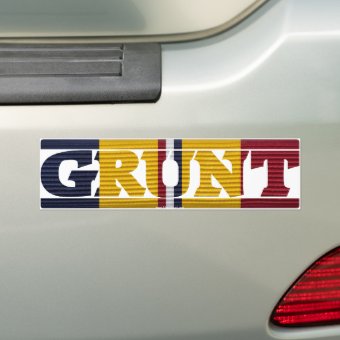 Combat Action Ribbon GRUNT Bumper Sticker | Zazzle