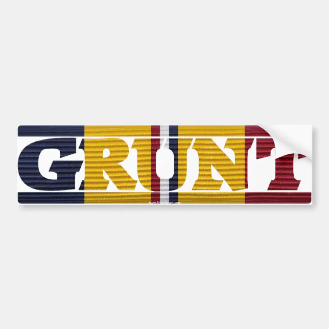 Combat Action Ribbon GRUNT Bumper Sticker | Zazzle
