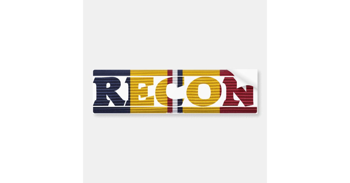 Combat Action Ribbon RECON Bumper Sticker | Zazzle