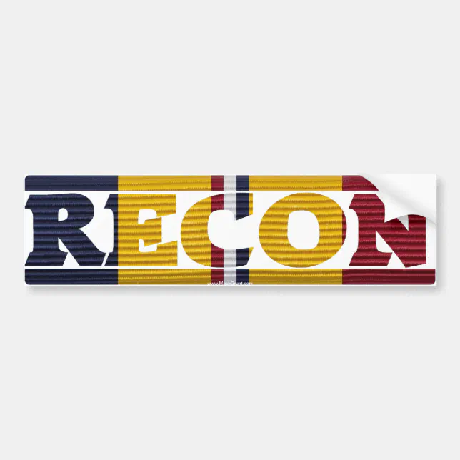 Combat Action Ribbon RECON Bumper Sticker | Zazzle