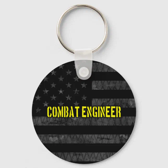 Combat Engineer Subdued American Flag Keychain | Zazzle