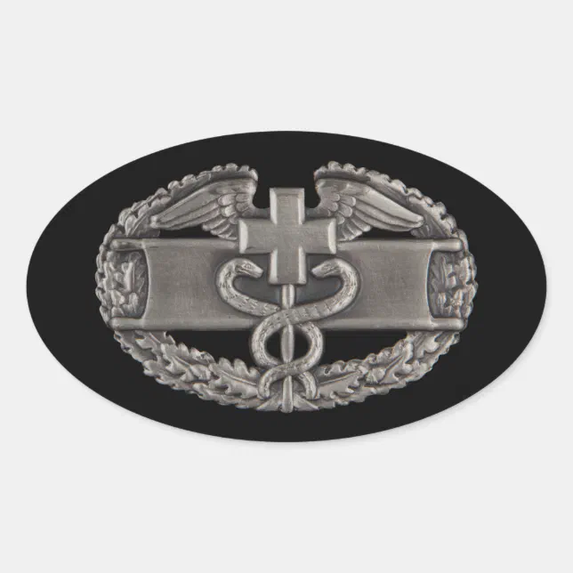 Combat Field Medical Badge (CFMB) Oval Sticker | Zazzle