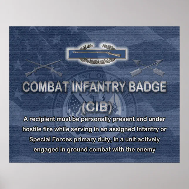 Combat Infantry Badge (CIB) Poster | Zazzle