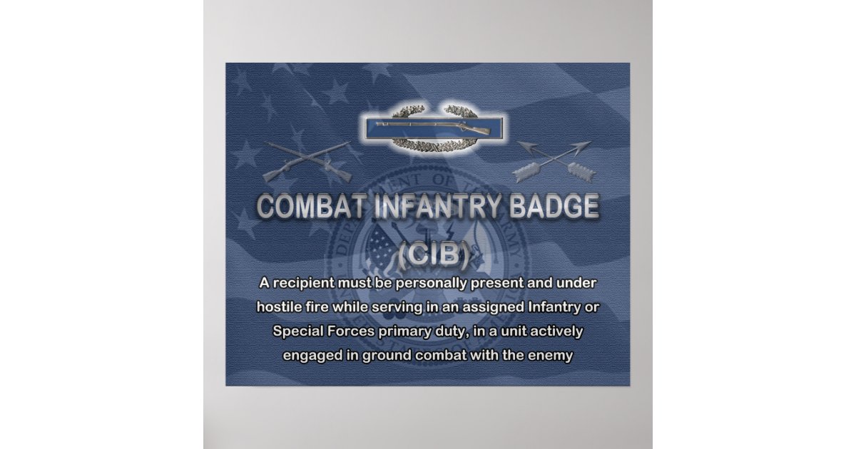 Combat Infantry Badge (CIB) Poster | Zazzle.com