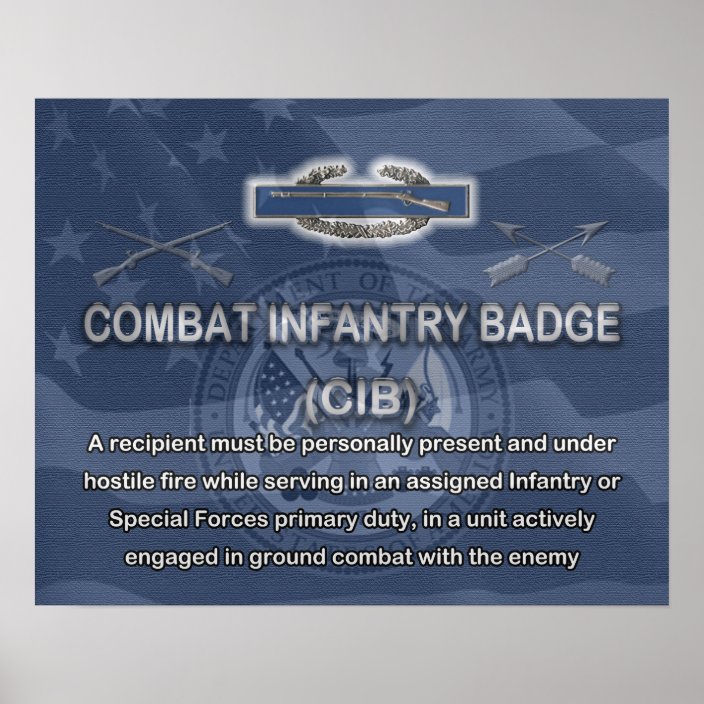 Combat Infantry Badge (CIB) Poster | Zazzle.com