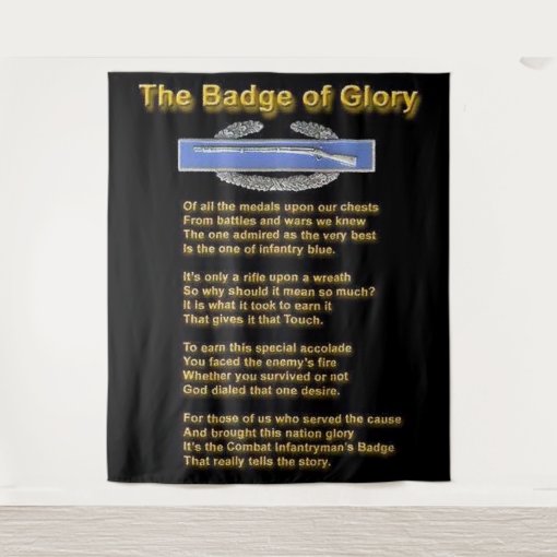 COMBAT INFANTRYMAN' BADGE POEM TAPESTRY | Zazzle