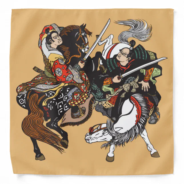Combat of Japanese samurai warriors Bandana | Zazzle