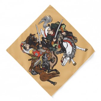 Combat of Japanese samurai warriors Bandana | Zazzle