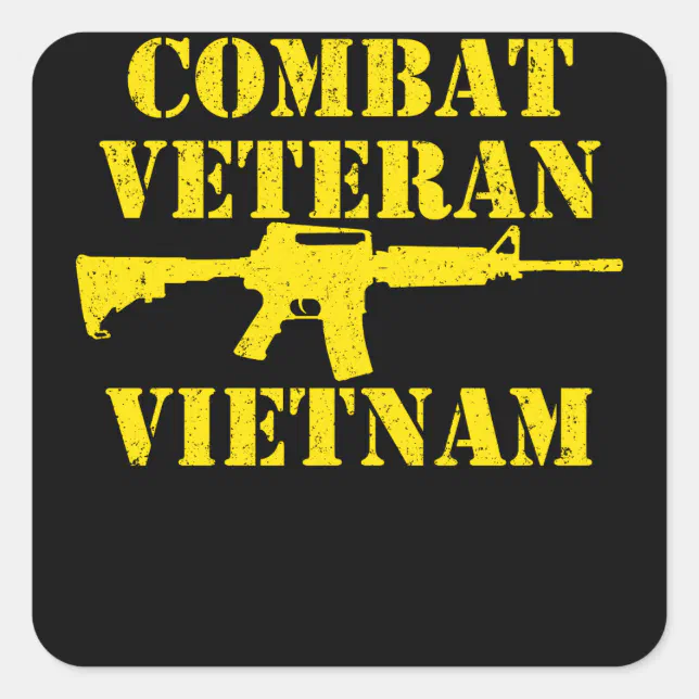 Combat Veteran Vietnam Proud Military Square Sticker | Zazzle