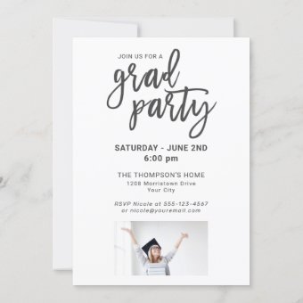 Combined Graduation Party Two Photos Invitation | Zazzle