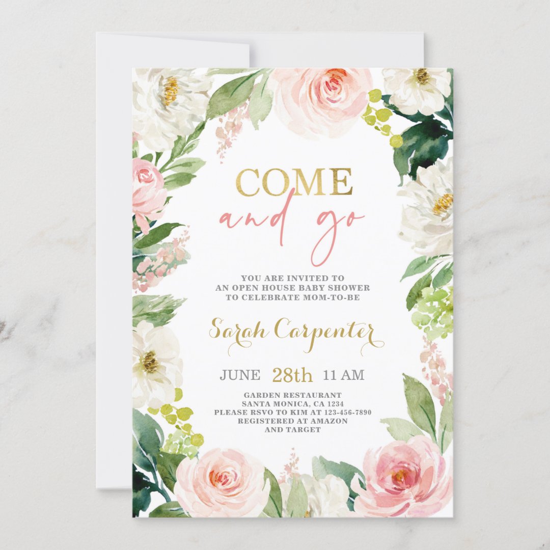 Come and Go Baby Shower girl Invitation | Zazzle