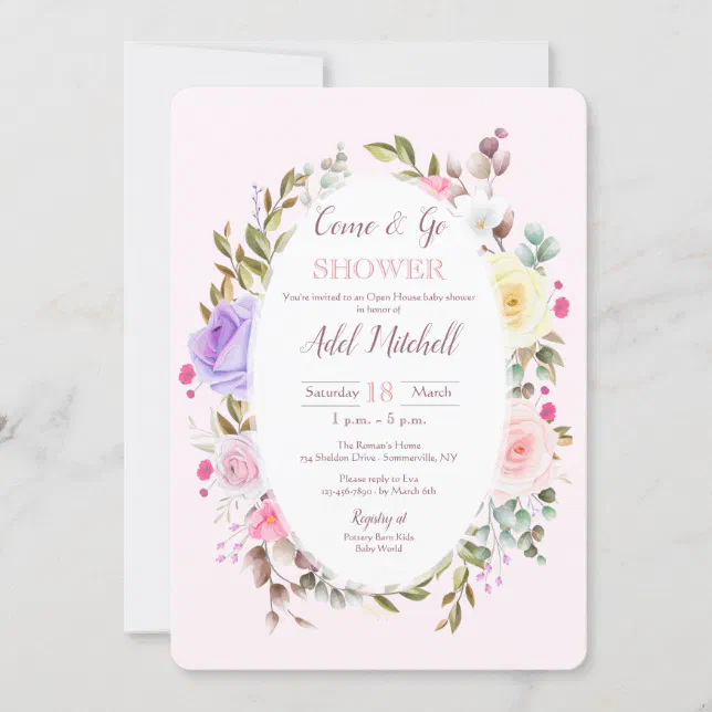 Come and Go Open House Baby Shower Invitation | Zazzle