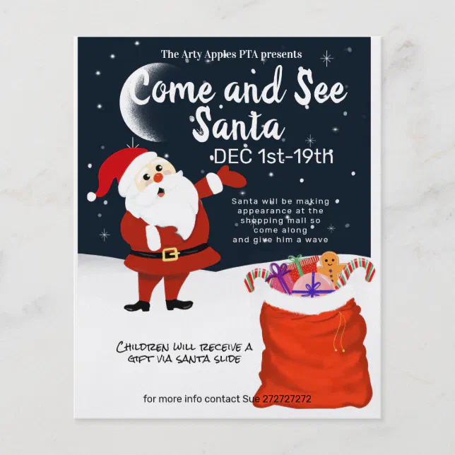 Come and see Santa toy drive Flyer | Zazzle