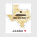 Come and Take It Cannon on Texas Vintage style Sticker | Zazzle