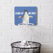 Come at Me Bro Funny Meme Penguin Mini Basketball Hoop | Zazzle